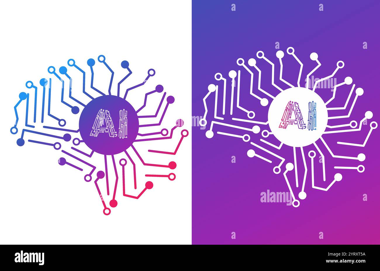 Ai brain technology vector illustration electronic robot Stock Vector ...