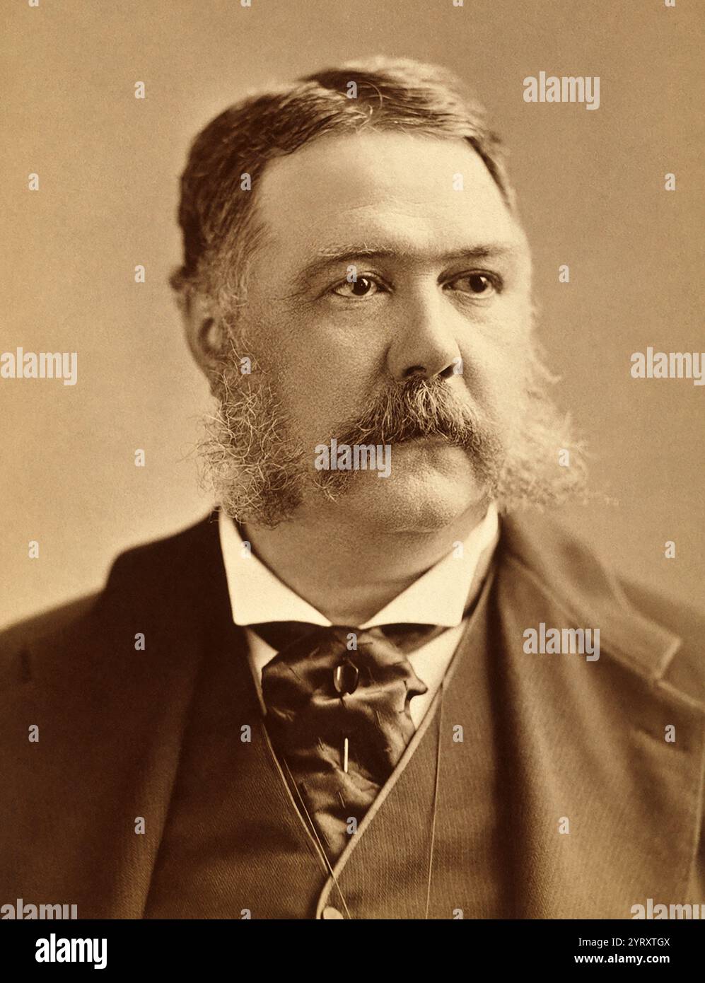 Chester A. Arthur in an albumen silver print of a photograph by Abraham ...