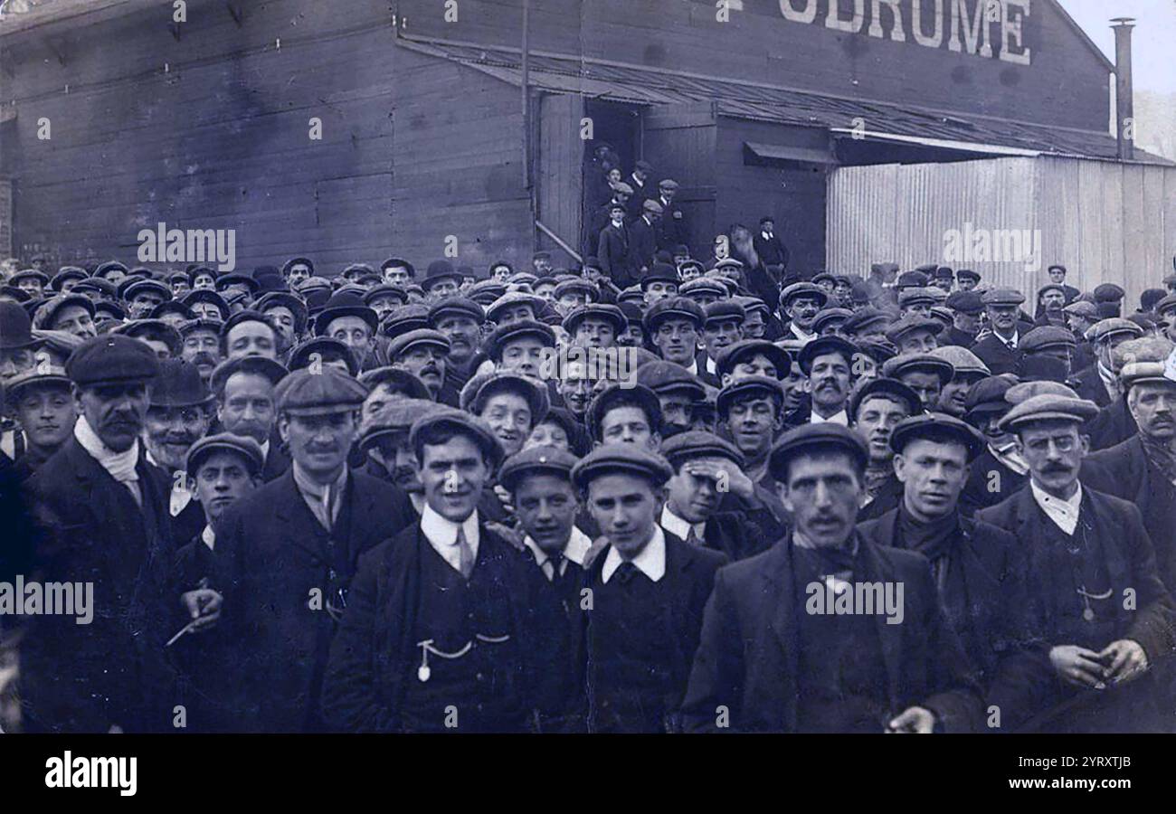 Tonypandy miners during the Miners Strike of 1910-11. The strikes were ...
