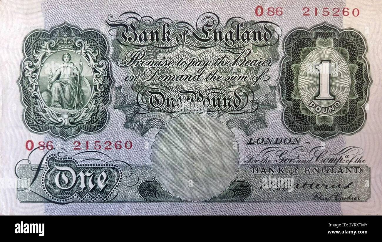 English pound note 1930 Stock Photo - Alamy