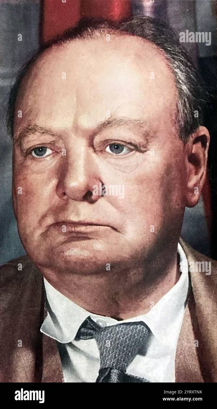 Winston Churchill drives home during his 1945 campaign for re-election ...