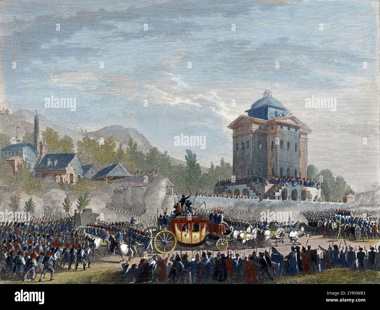 Return of the royal family to Paris on 25 June 1791: coloured ...