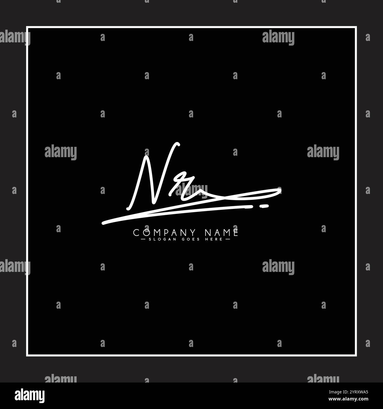NR Simple Signature Logo - Handwritten Vector Template for N and R Logo ...