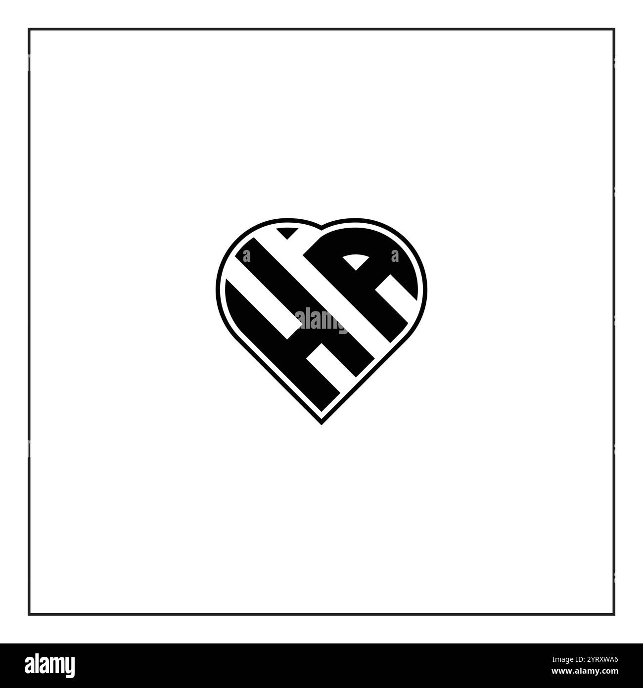 HA Heart Logo - Initial Letter Logo for Alphabet H and A Stock Vector ...