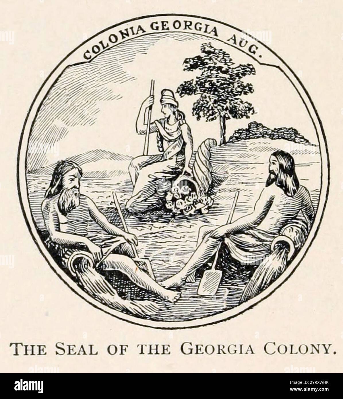 The seal of the Georgia Colony; 1732 Stock Photo - Alamy