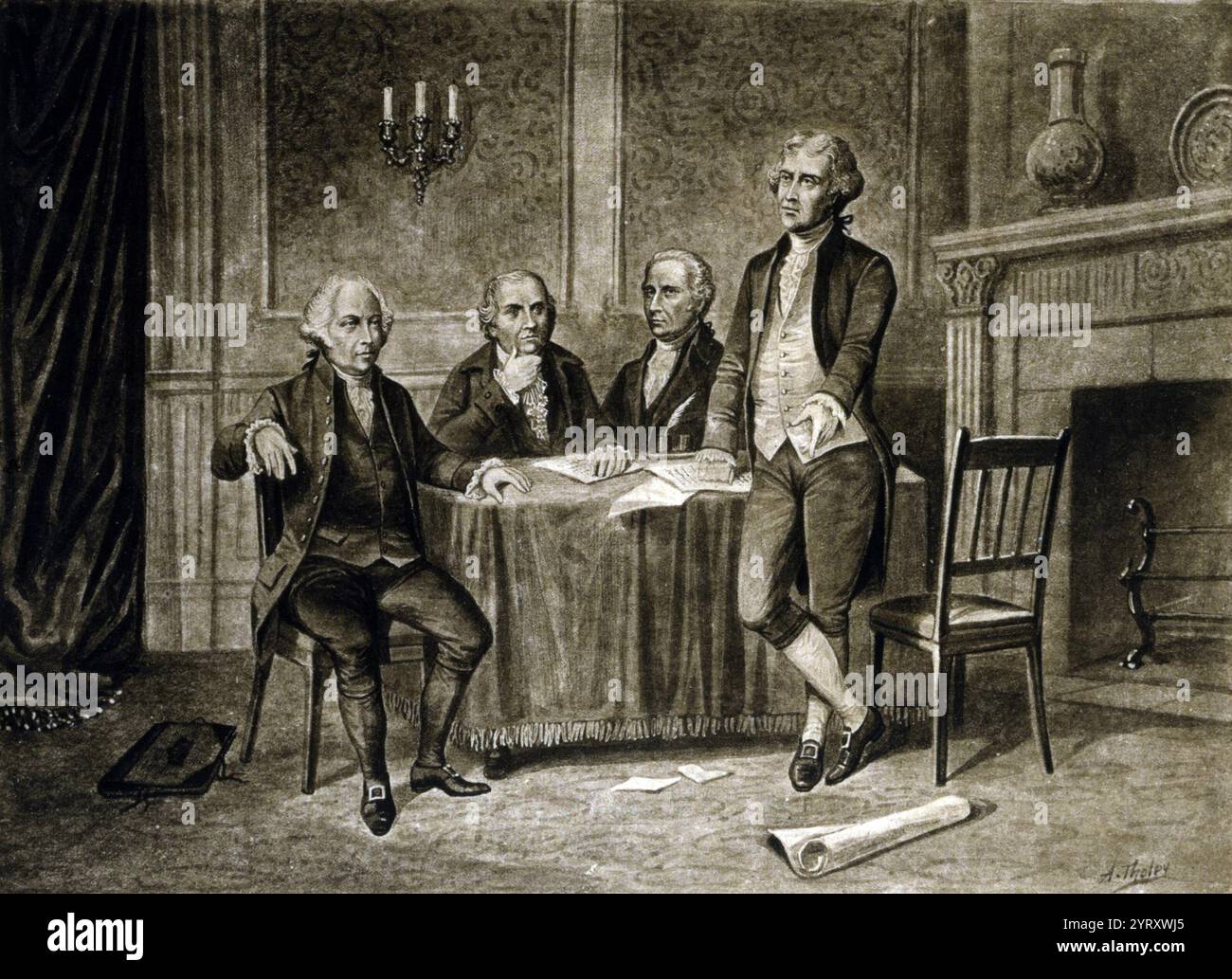 John Adams, Gouverneur Morris, Alexander Hamilton, and Thomas Jefferson ...