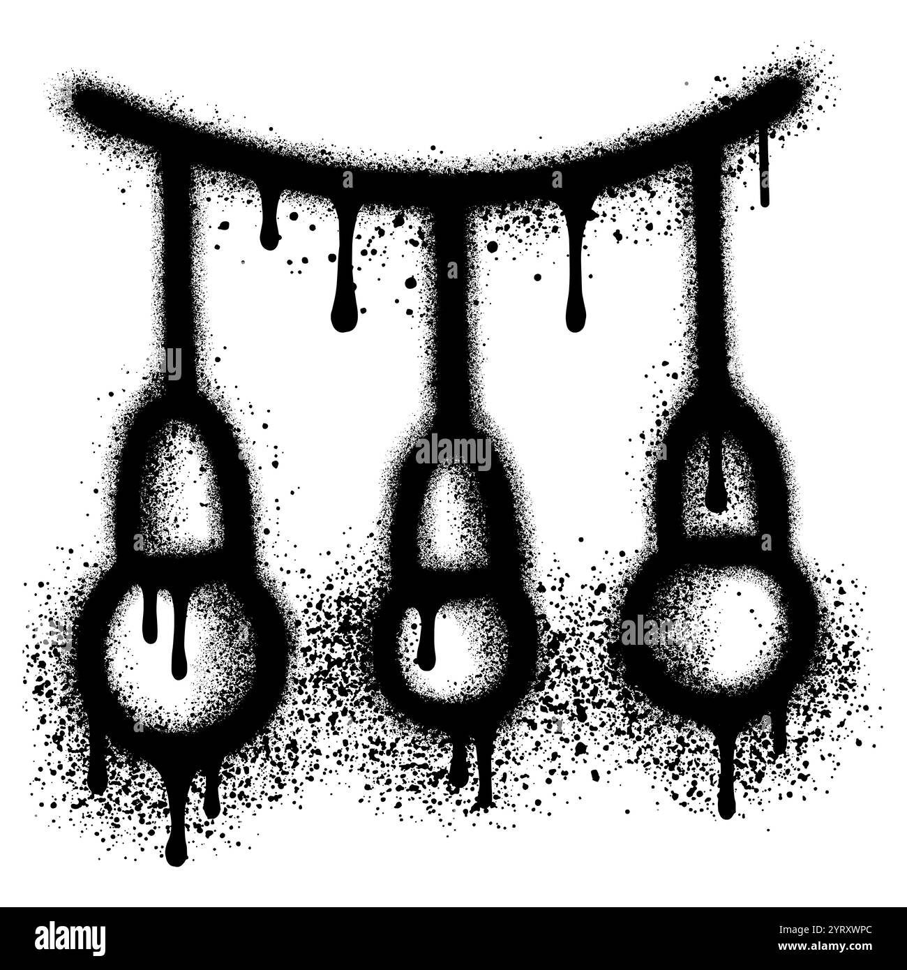 Spray Painted Graffiti light bulb Sprayed isolated with a white ...