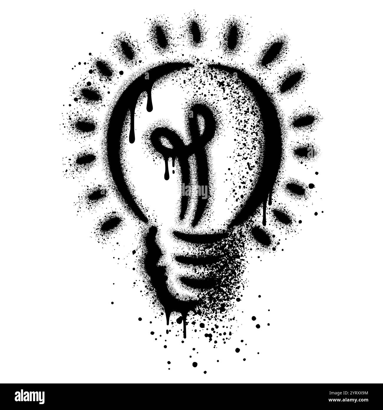 Spray Painted Graffiti light bulb Sprayed isolated with a white ...