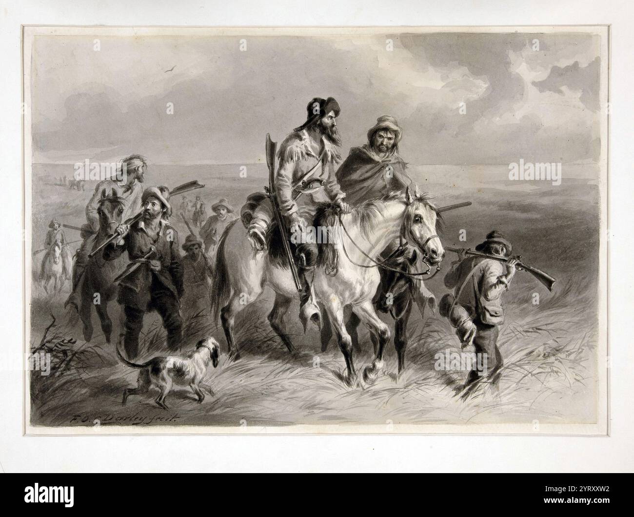 An illustration of border ruffians entering the Kansas Territory by F ...