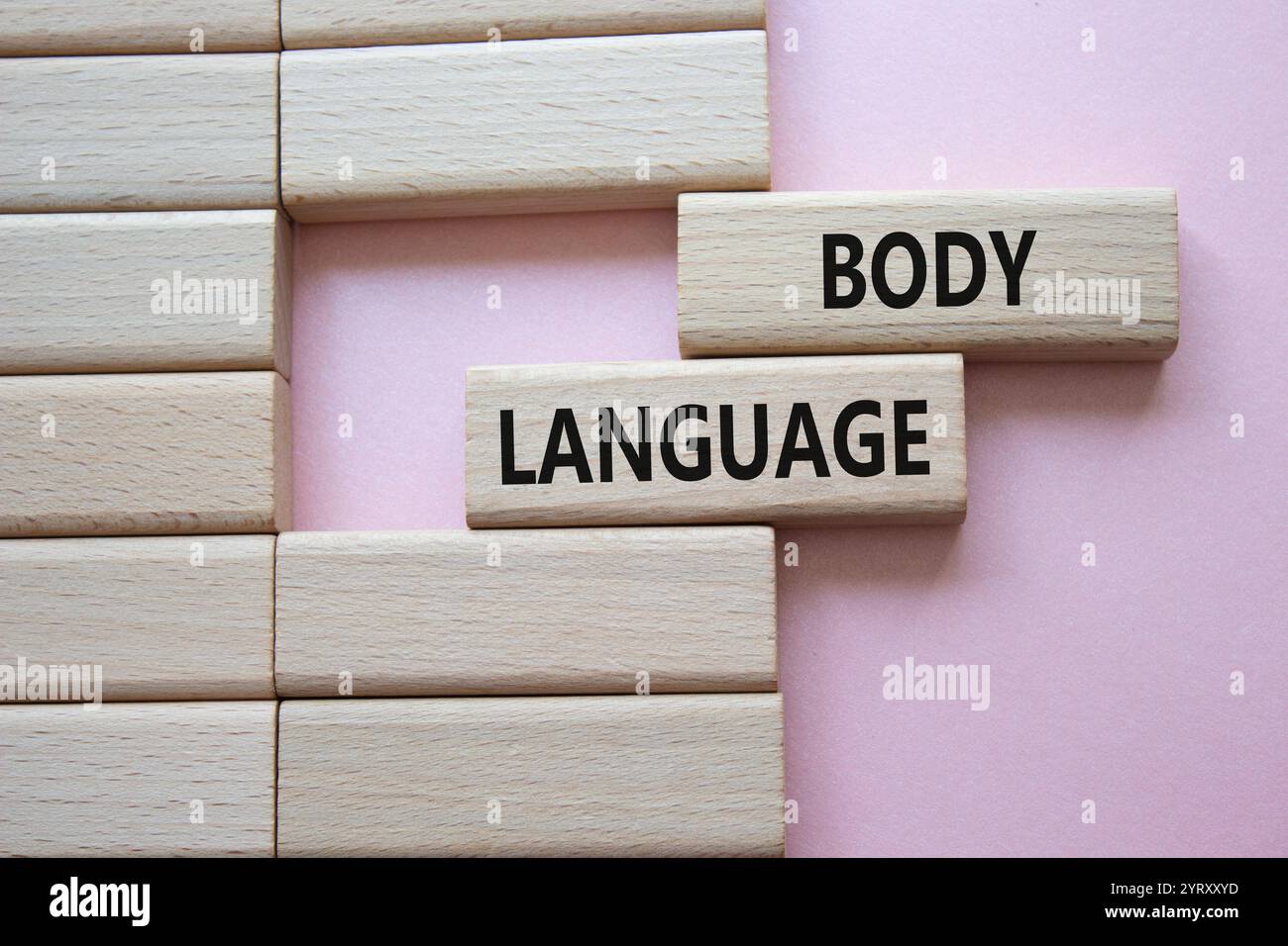 Body Language symbol. Concept words Body Language on wooden blocks ...