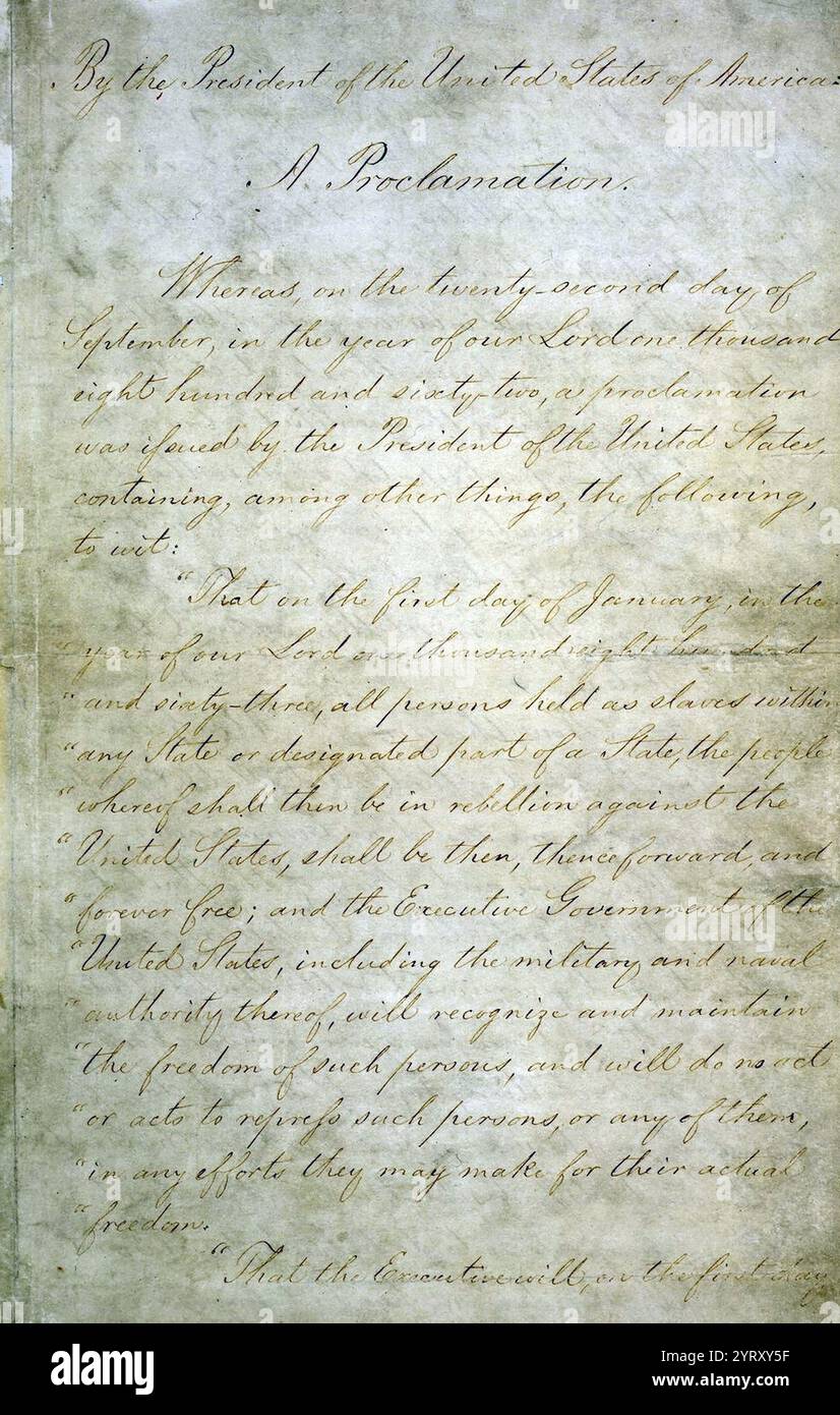 Preliminary emancipation proclamation hi-res stock photography and ...