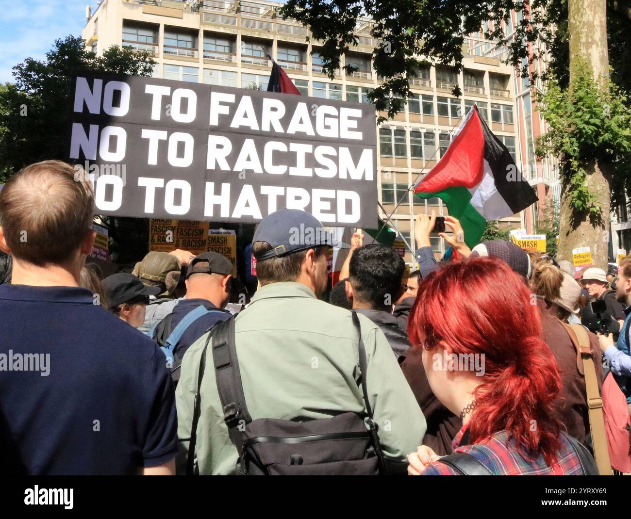 Anti-Racist, Anti-Fascist protest, Victoria Street, London, August 2024 ...