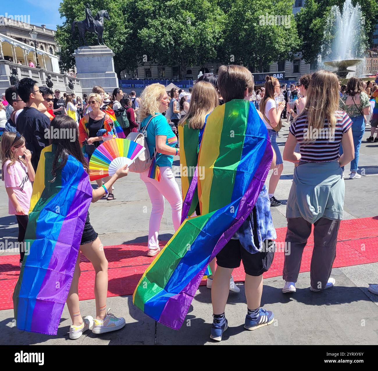 Gay Pride March in Trafalgar Square, July 2024 Stock Photo - Alamy