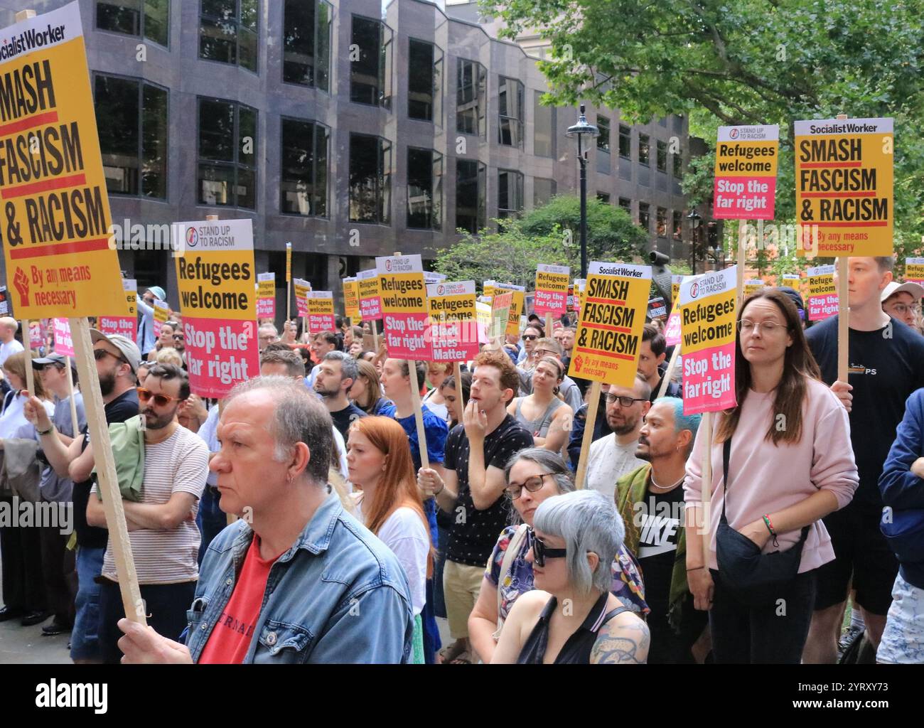 Anti-Racist, Anti-Fascist protest, Victoria Street, London, August 2024 ...