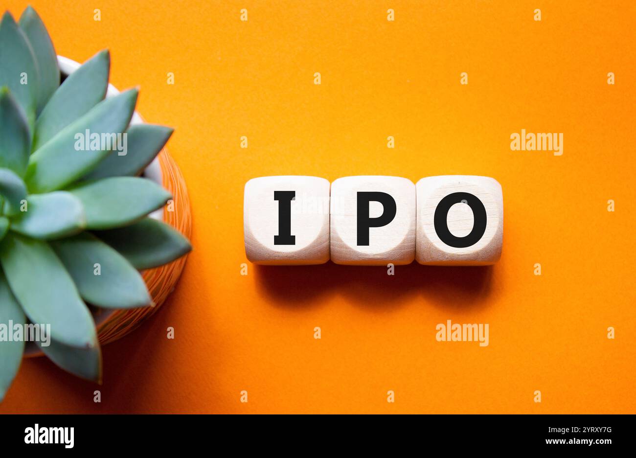 IPO- Initial Public Offering symbol. Concept word IPO on wooden cubes ...