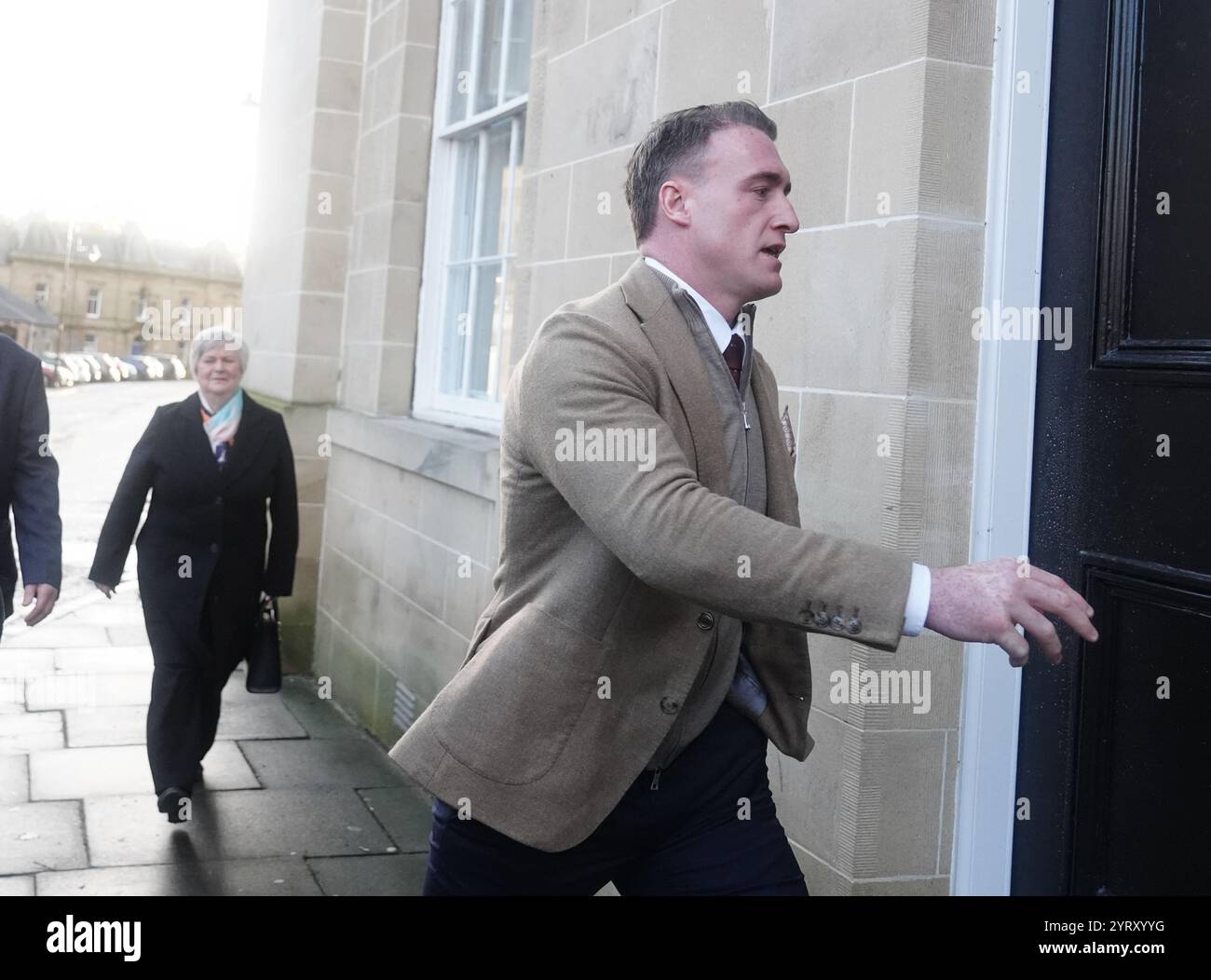 Former Scotland rugby captain Stuart Hogg arrives at Jedburgh Sheriff ...