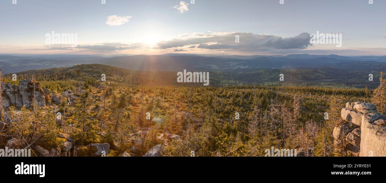 Aussicht vom Dreisessel-Berg, View from the Dreisessel Mountain Stock ...