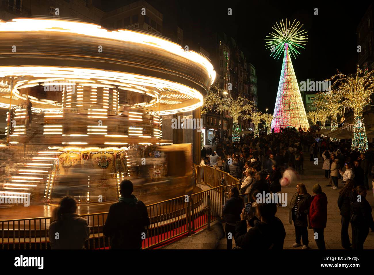 Christmas lights on the streets of Vigo, December 5, 2024, in Vigo ...