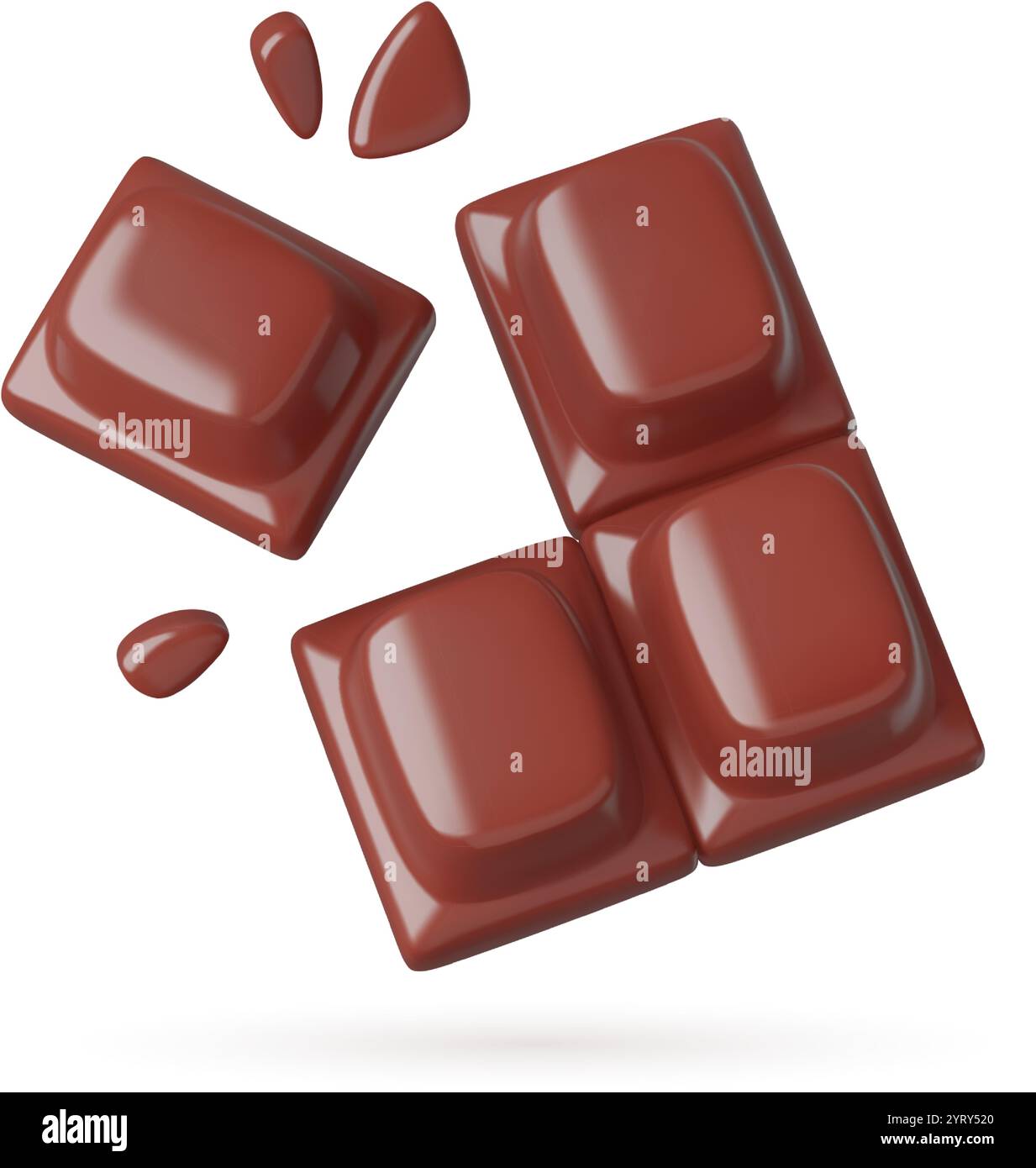 Chocolate bar 3d emoji with cute blocks of dark chocolate and chips ...