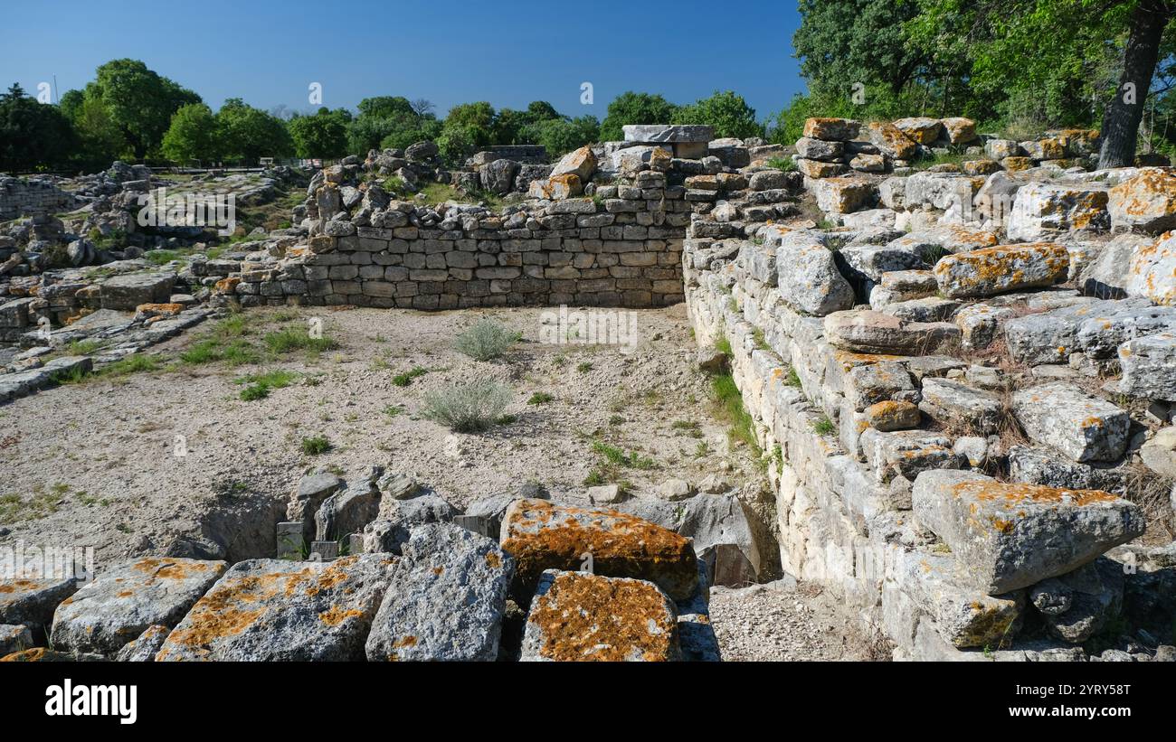 The archaeological site of Troy, an ancient city in Turkey Stock Photo ...