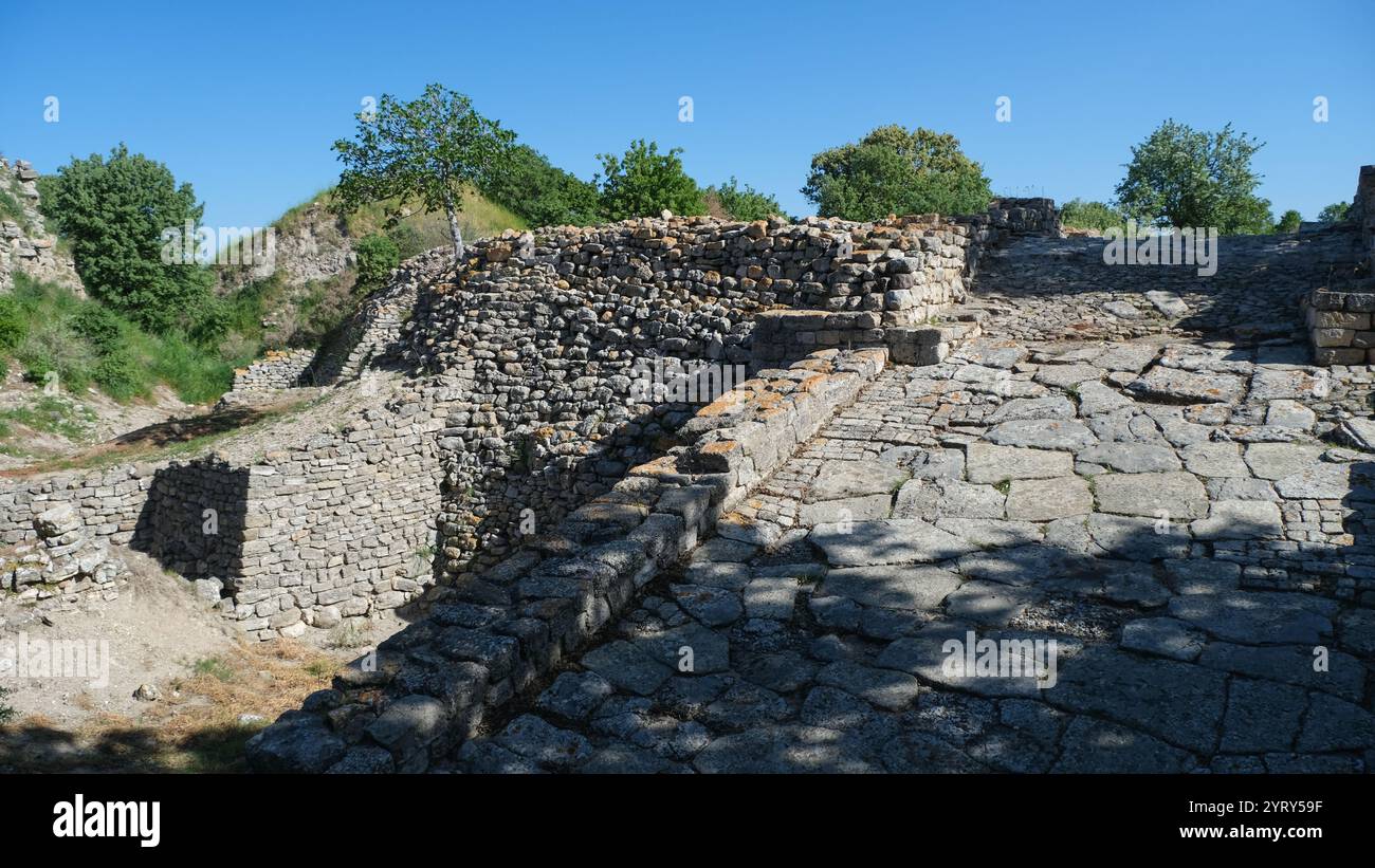 The archaeological site of Troy, an ancient city in Turkey Stock Photo ...