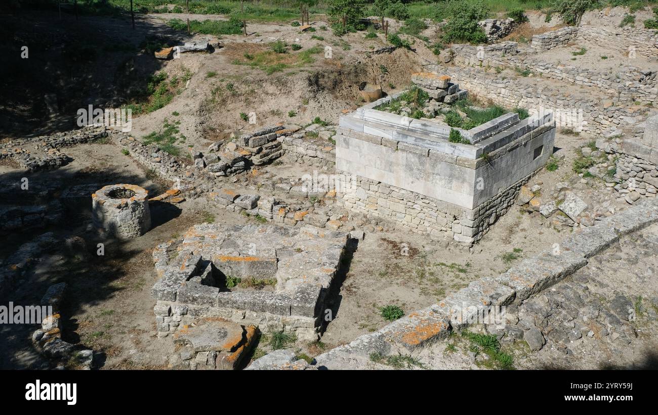 The archaeological site of Troy, an ancient city in Turkey Stock Photo ...
