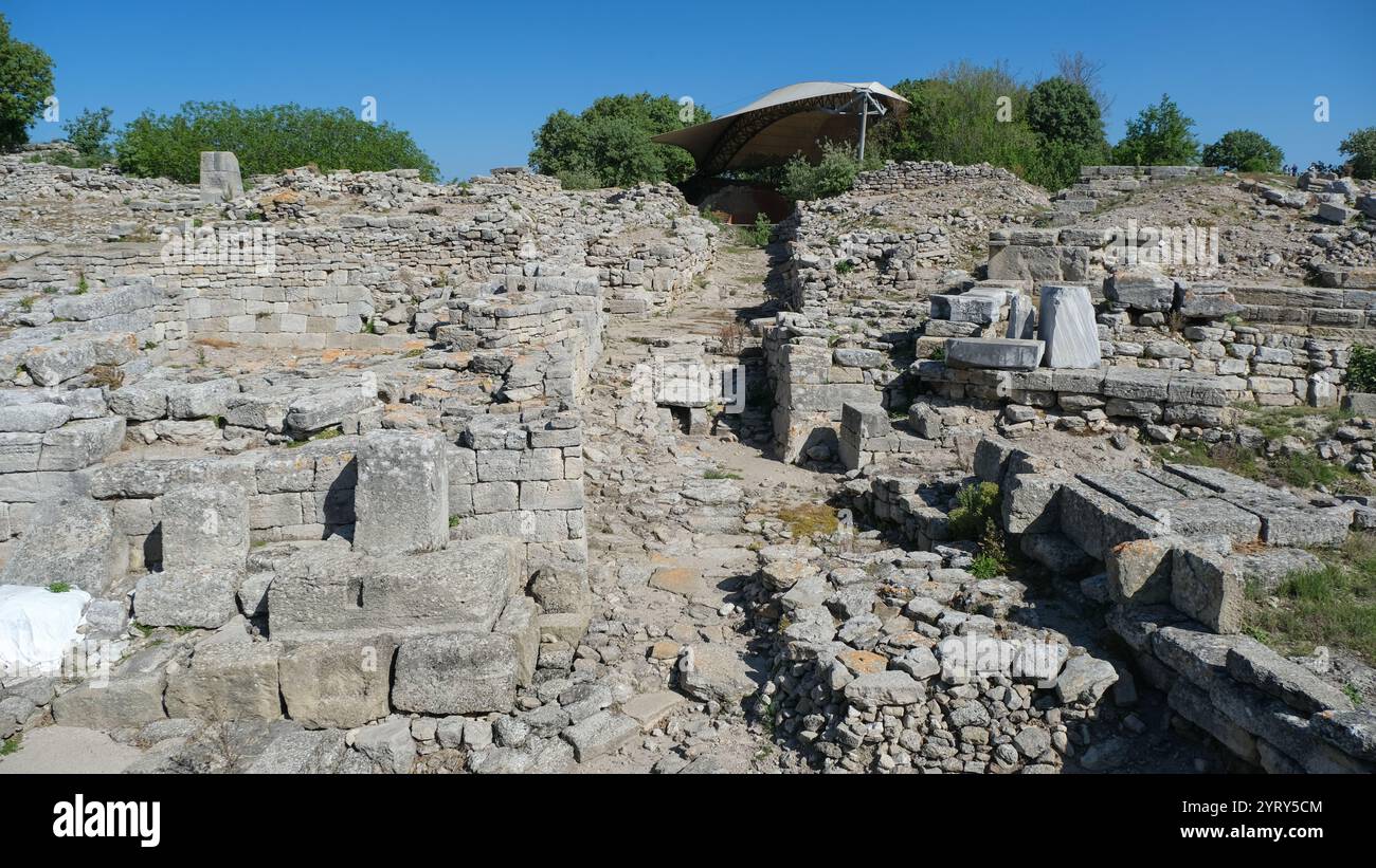 The archaeological site of Troy, an ancient city in Turkey Stock Photo ...