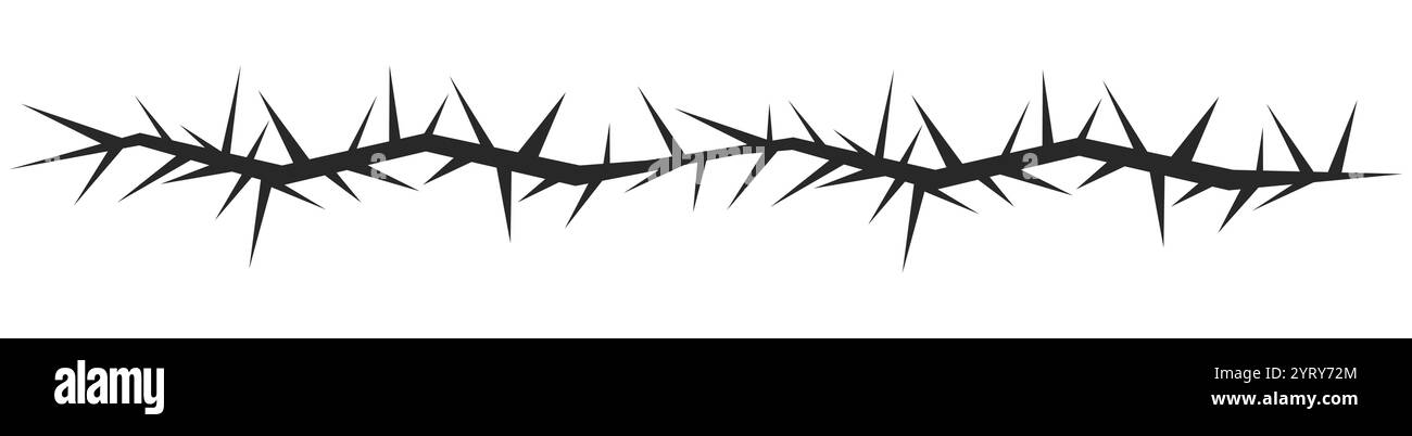 Thorn stem vine plant with spikes simple border y2k creepy branch ...