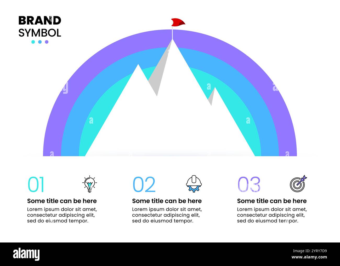 Infographic template with icons and 3 options or steps. Mountain. Can ...