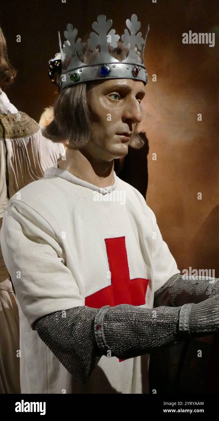 Waxwork sculpture of Louis IX (1214 - 1270), commonly known as Saint ...