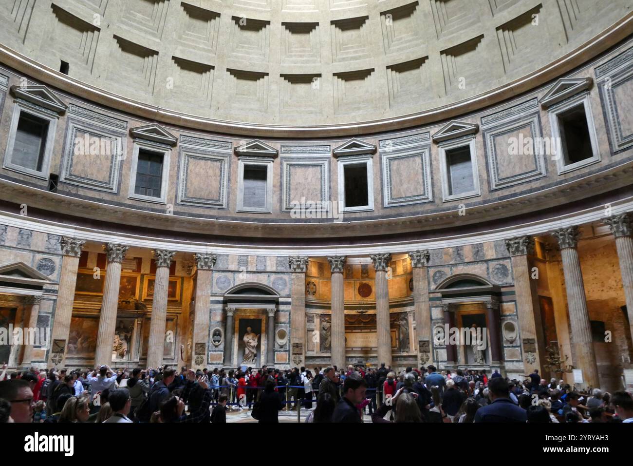 The Pantheon, a former Roman temple, now a church, in Rome, Italy, on ...