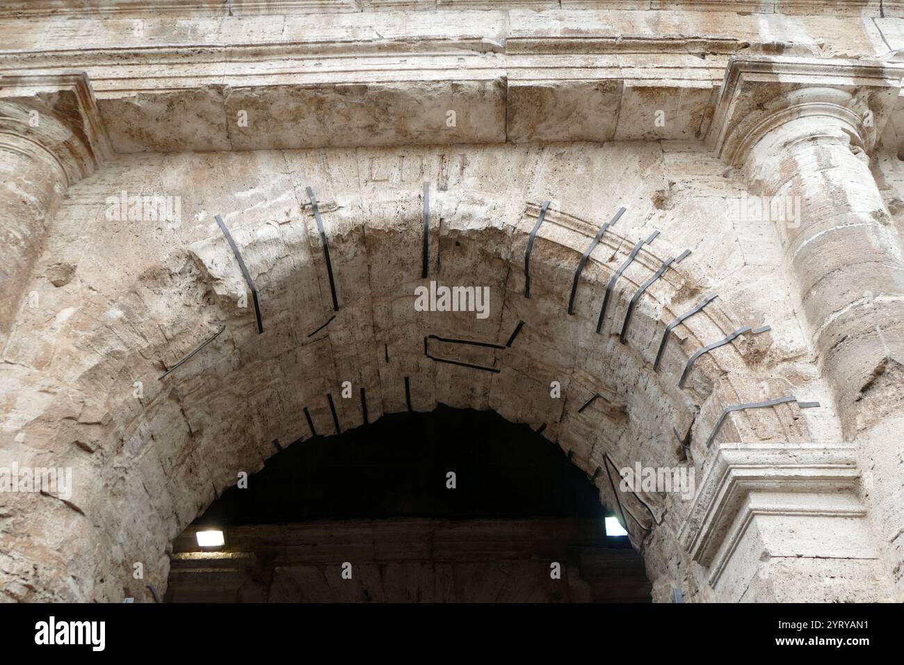 The Colosseum or Coliseum, amphitheatre in the centre of the city of ...