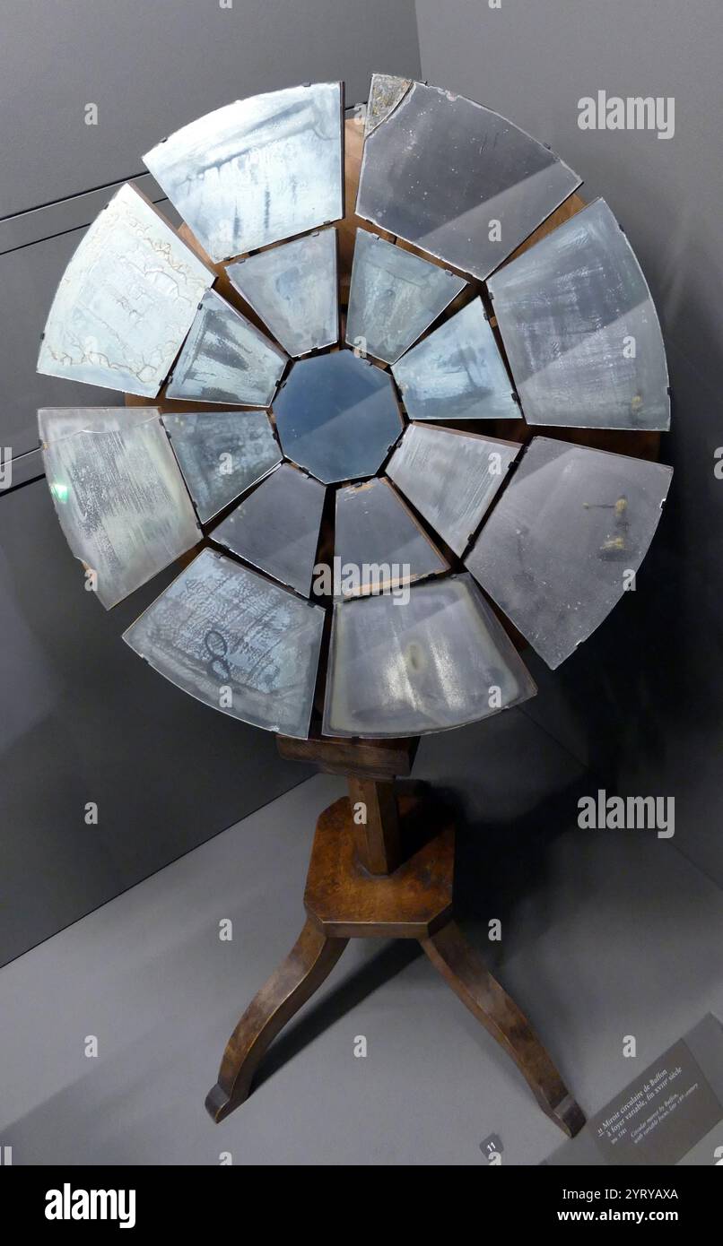 circular mirror by Buffon, with variable focus, 18th century, was ...