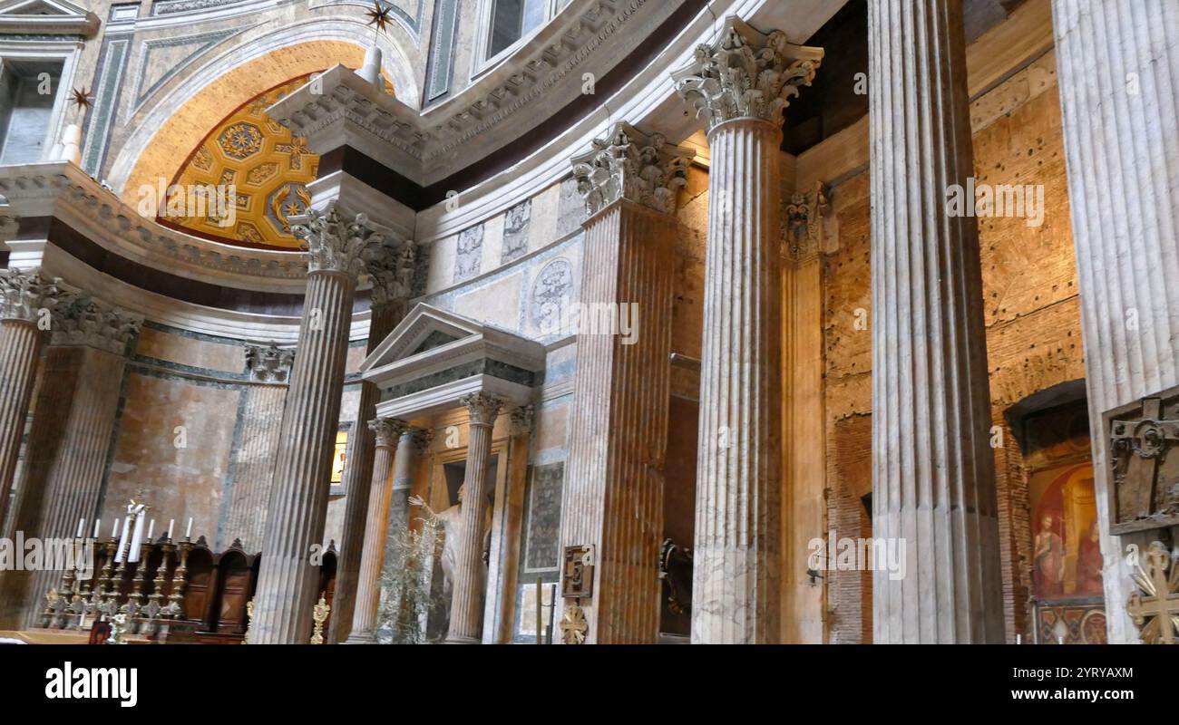 The Pantheon, a former Roman temple, now a church, in Rome, Italy, on ...
