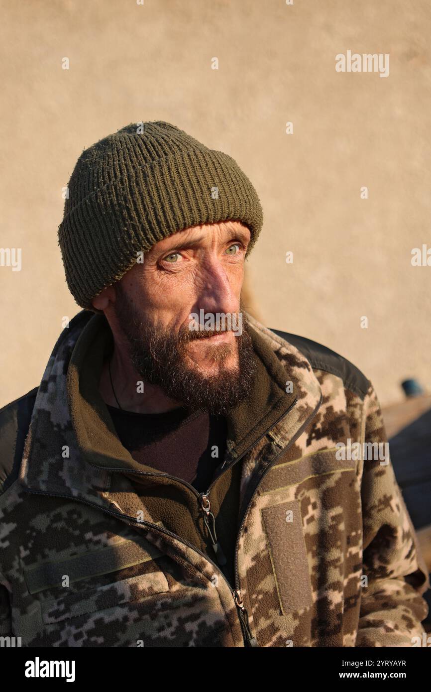 Non Exclusive: KOSIV, UKRAINE - DECEMBER 2, 2024 - A serviceman is at ...