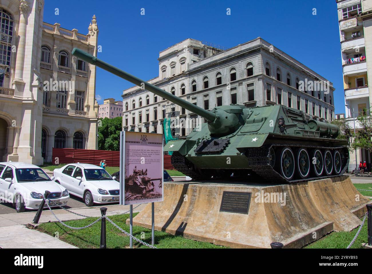 The SAU-100 Tank in front of the Museo de la Revolucion in downtown La ...
