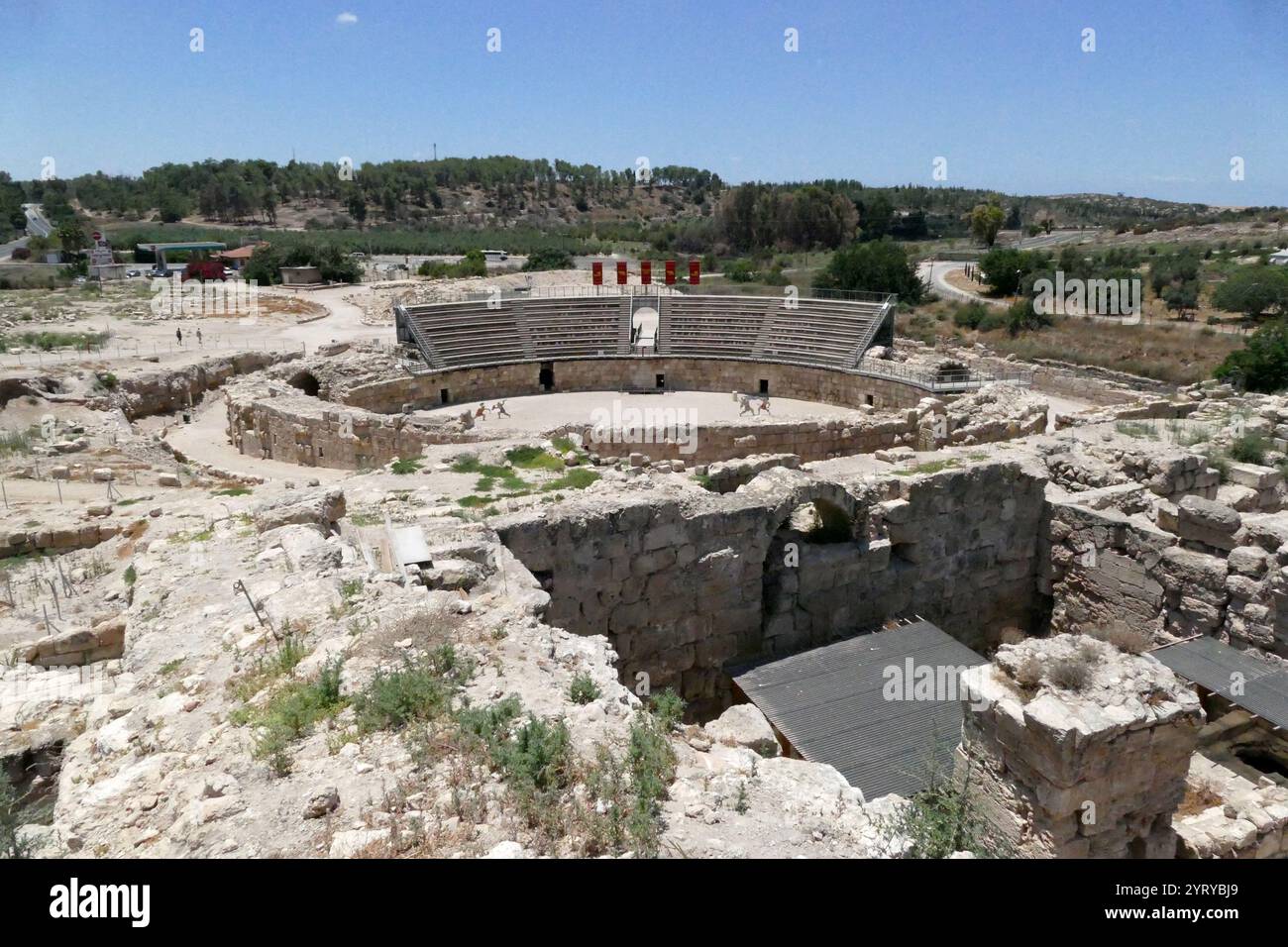 Ruins of Crusader Fortress, Bayt Jibrin (Beit Guvrin), Israel. During ...