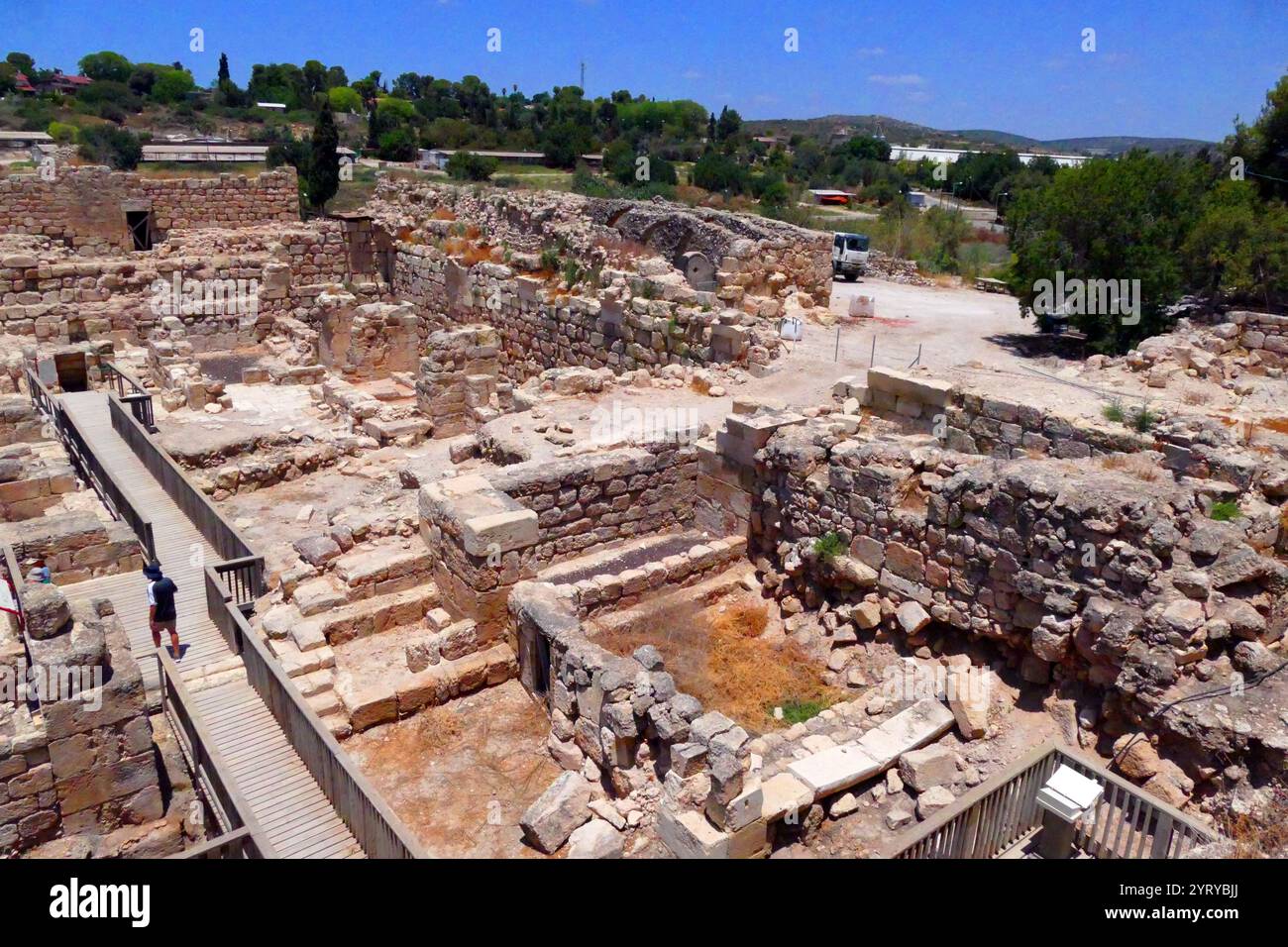 Ruins of Crusader Fortress, Bayt Jibrin (Beit Guvrin), Israel. During ...