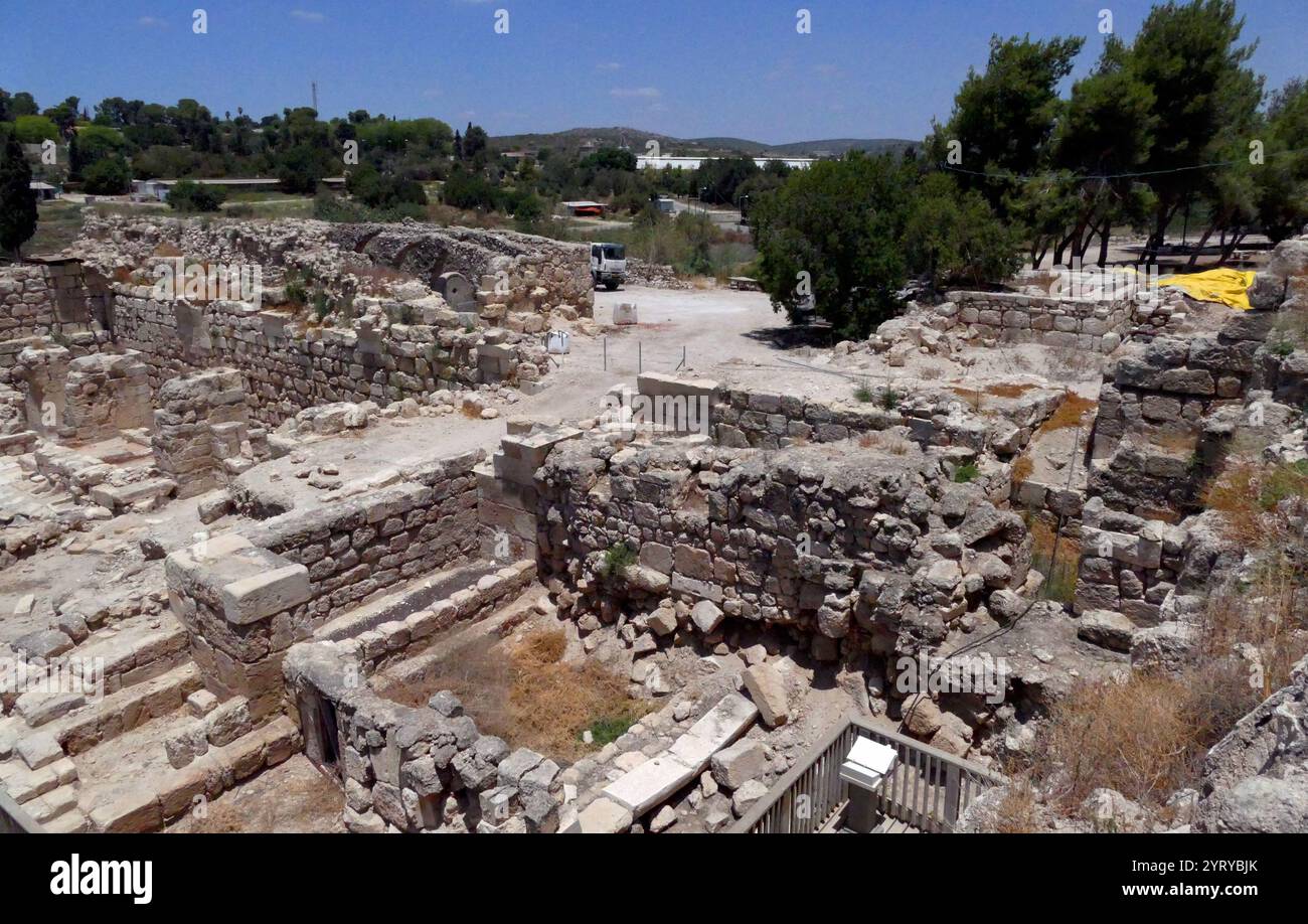 Ruins of Crusader Fortress, Bayt Jibrin (Beit Guvrin), Israel. During ...
