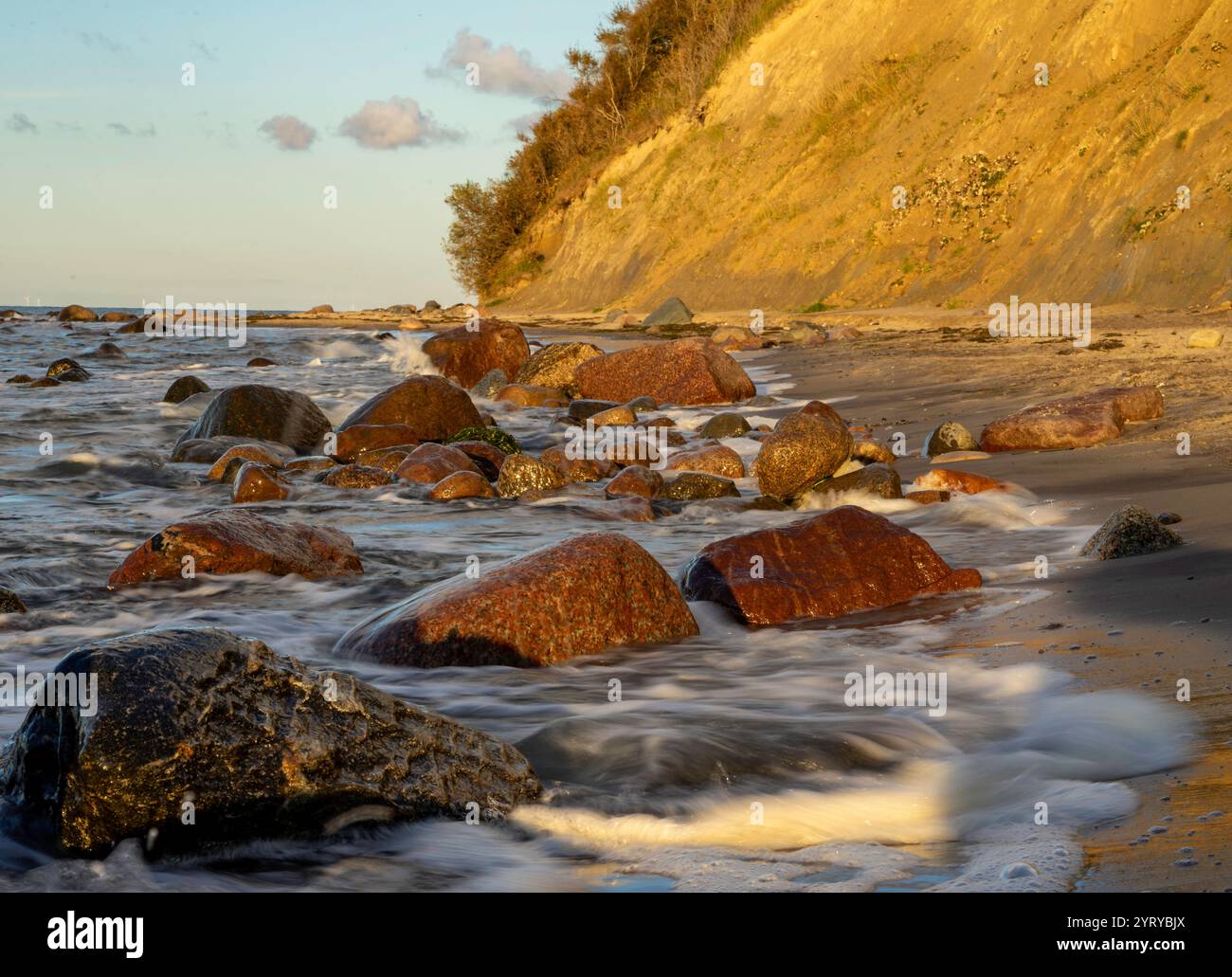 rocks on the beach on the baltic sea, island Ruegen in Germany Cap ...