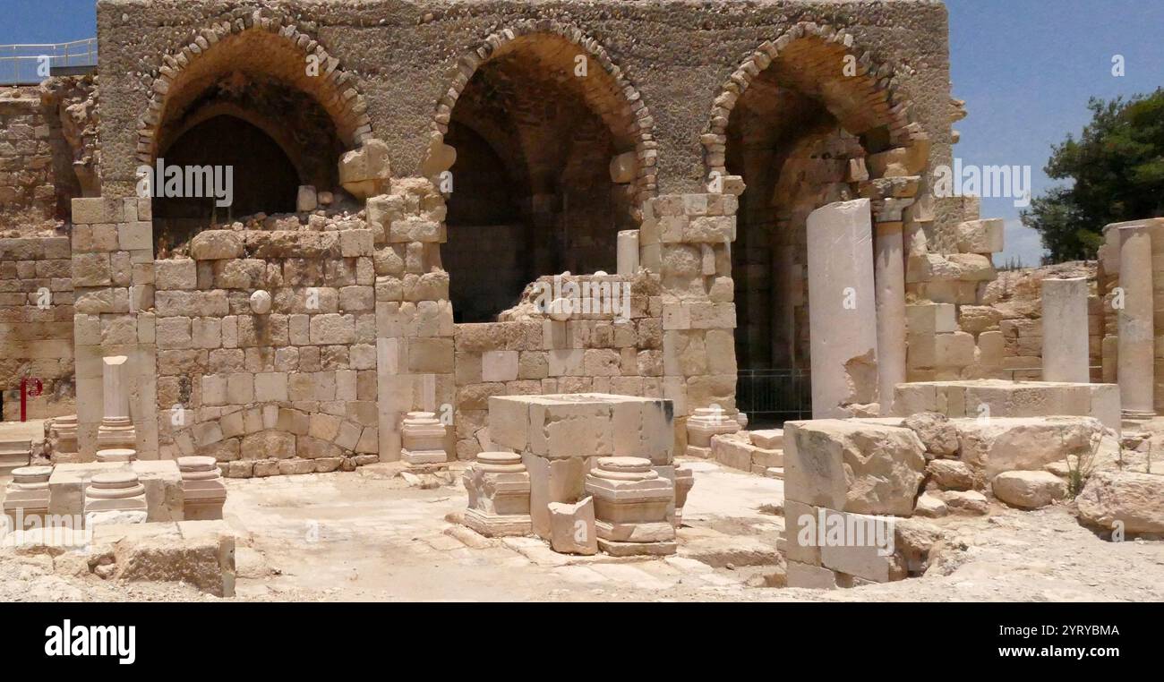 Ruins of Byzantine Church (later used as a mosque), Bayt Jibrin (Beit ...