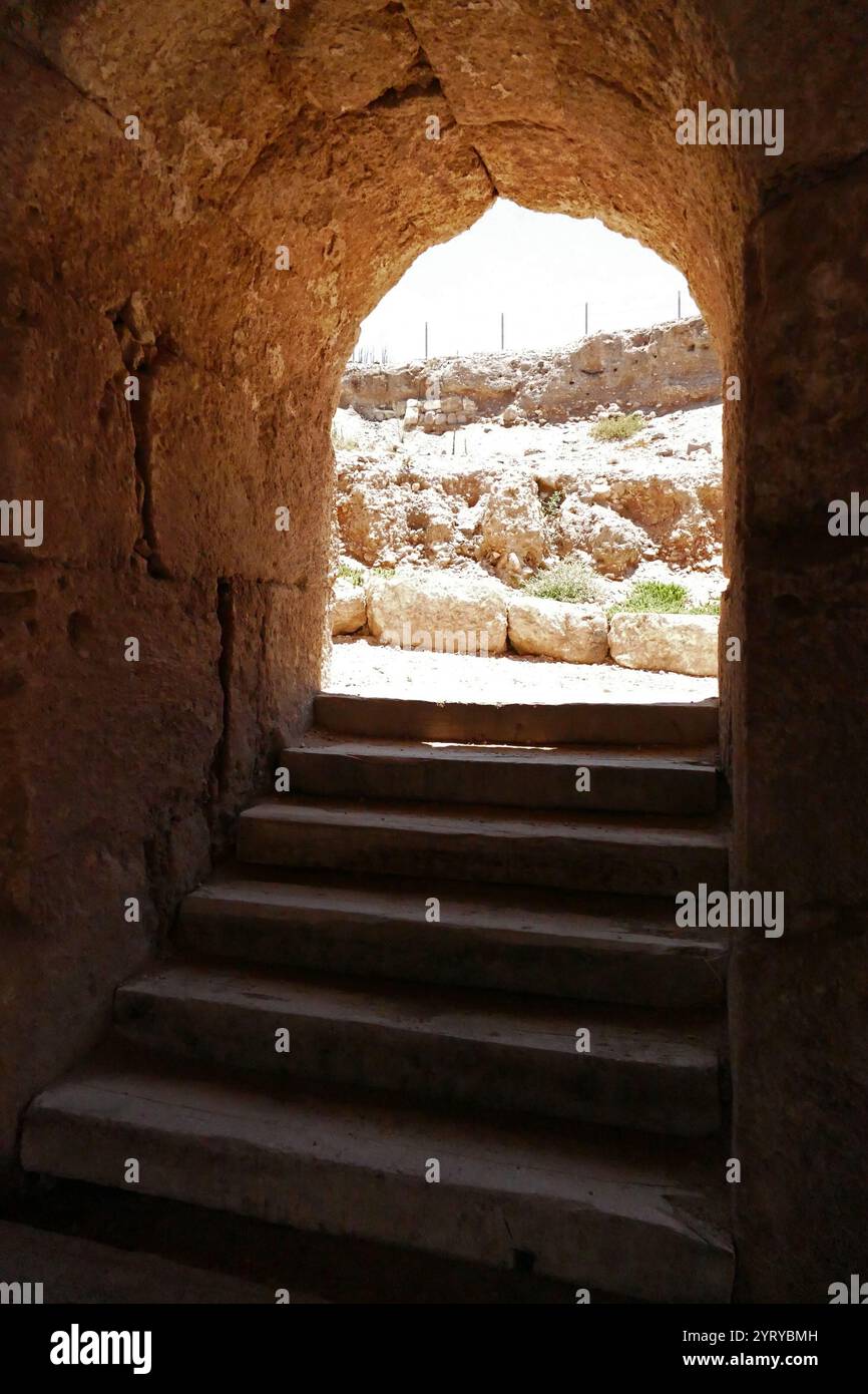 Ruins of Roman Amphitheatre, Bayt Jibrin (Beit Guvrin), Israel. During ...