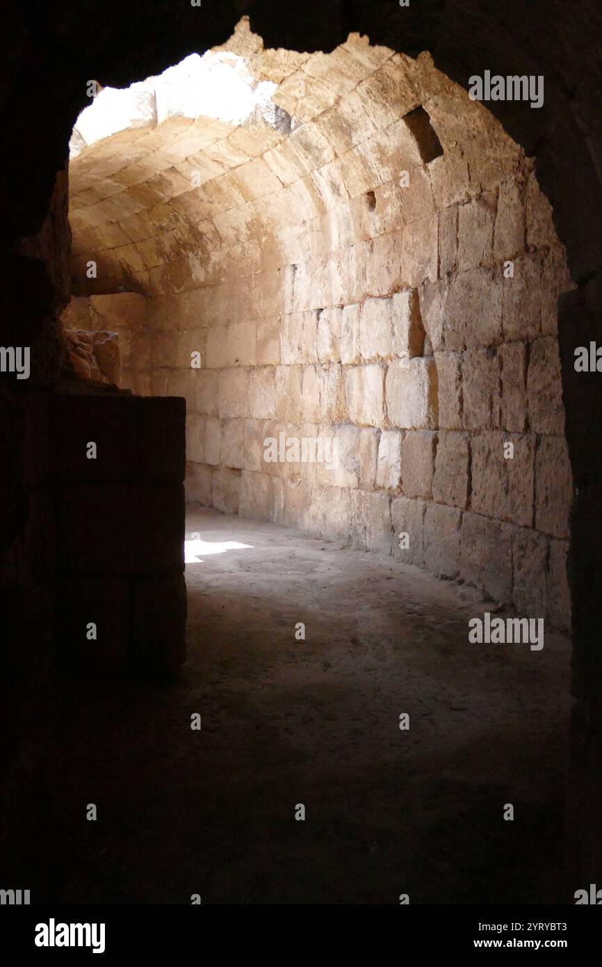 Ruins of Roman Amphitheatre, Bayt Jibrin (Beit Guvrin), Israel. During ...