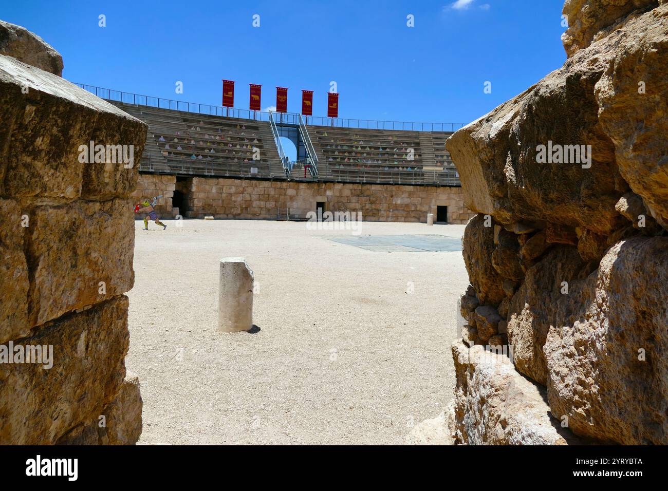 Ruins of Roman Amphitheatre, Bayt Jibrin (Beit Guvrin), Israel. During ...