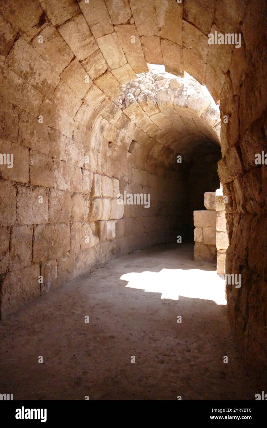 Ruins of Roman Amphitheatre, Bayt Jibrin (Beit Guvrin), Israel. During ...