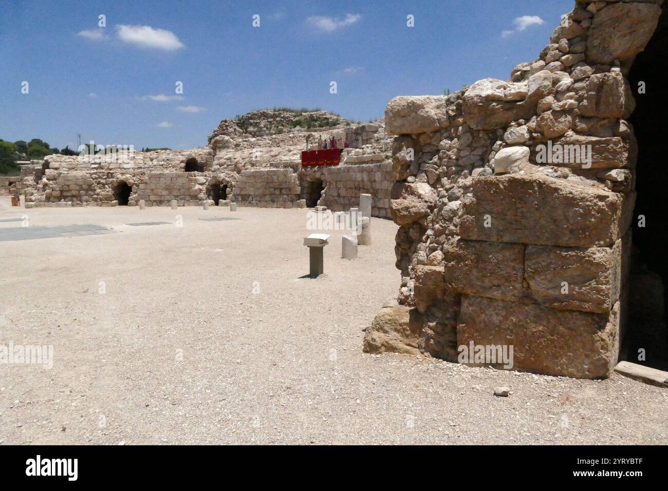 Ruins of Roman Amphitheatre, Bayt Jibrin (Beit Guvrin), Israel. During ...