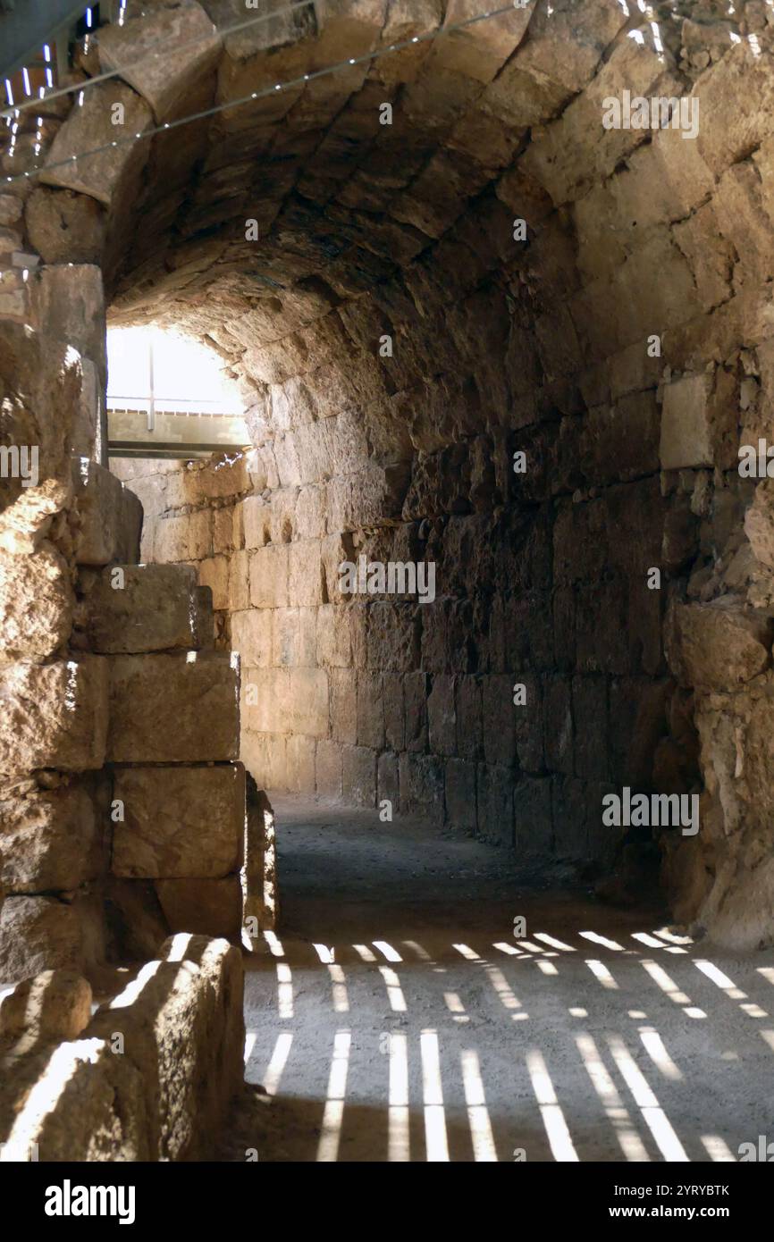 Ruins of Roman Amphitheatre, Bayt Jibrin (Beit Guvrin), Israel. During ...