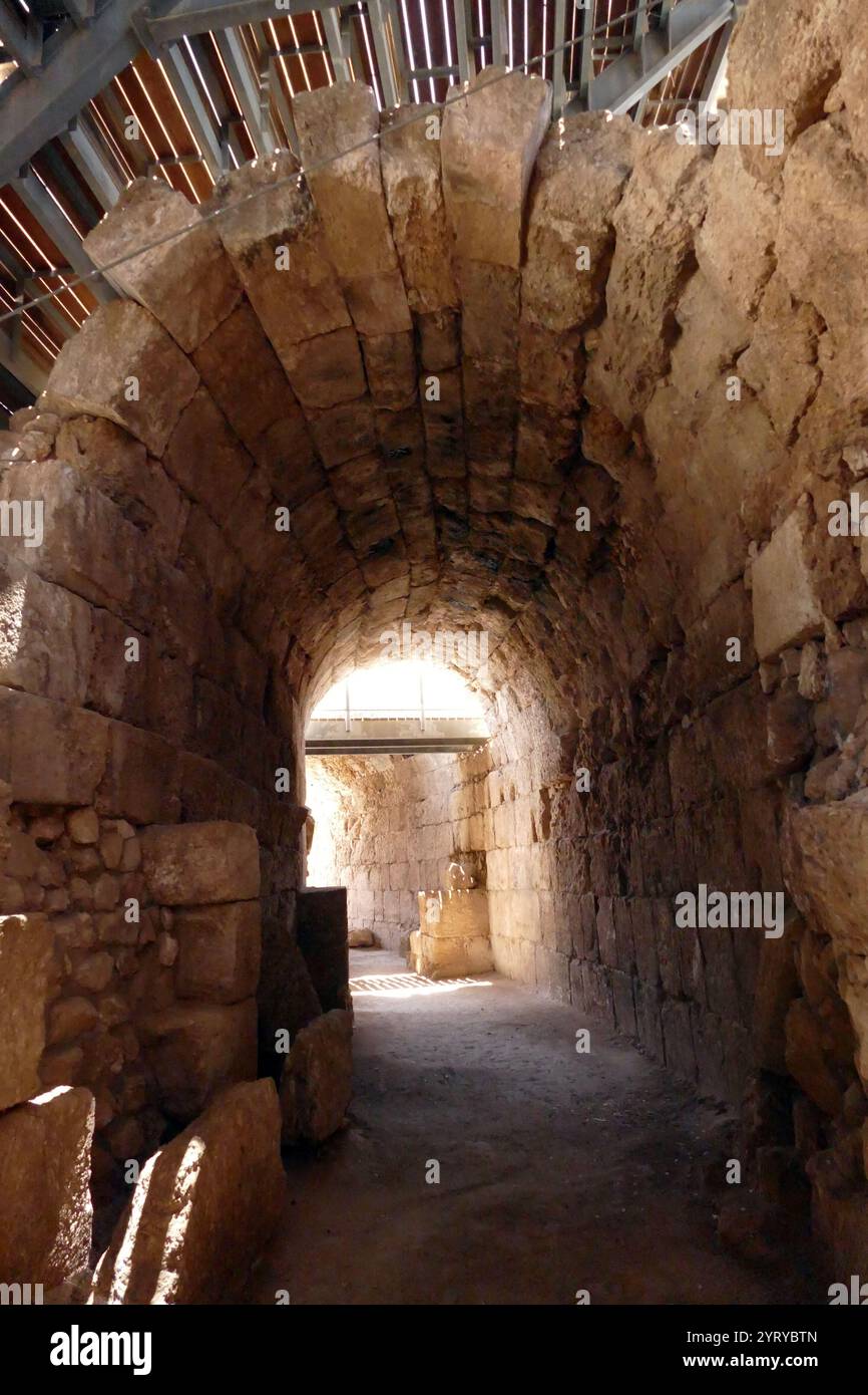 Ruins of Roman Amphitheatre, Bayt Jibrin (Beit Guvrin), Israel. During ...