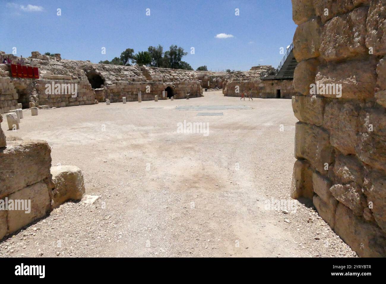 Ruins of Roman Amphitheatre, Bayt Jibrin (Beit Guvrin), Israel. During ...