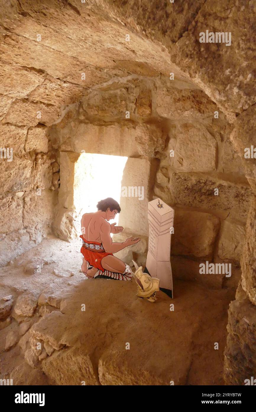 Ruins of Roman Amphitheatre, Bayt Jibrin (Beit Guvrin), Israel. During ...
